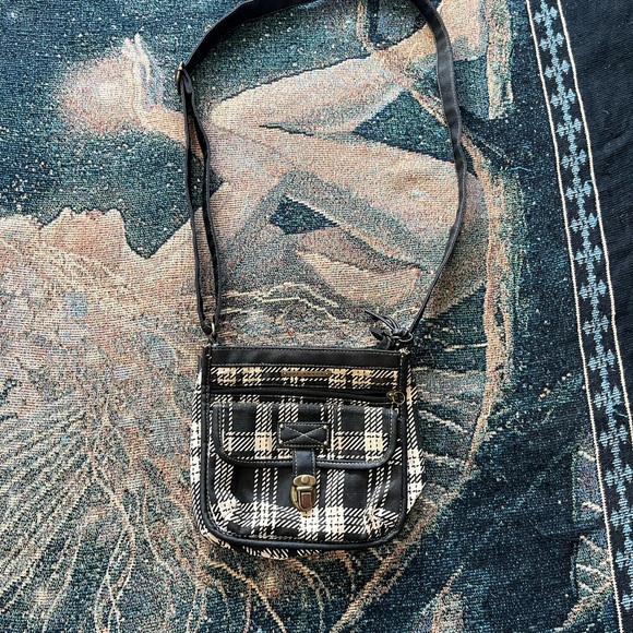 Joe Boxer | Bags | Joe Boxer Plaid Crossbody Bag Black White Checkered ...